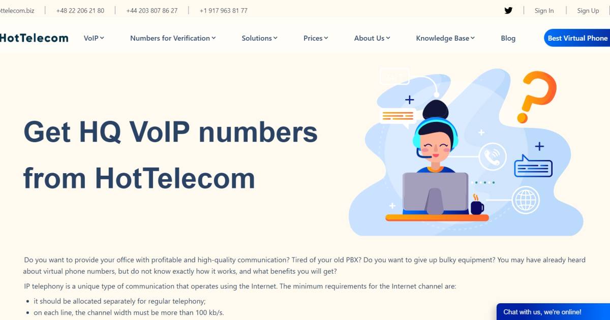 HotTelecom in Warszawa: contact details, crypto payment methods